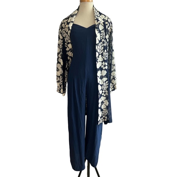Escada | Pants & Jumpsuits | Vintage Escada Sheer Aloha Silk Duster And Silk Jumpsuit Set | Poshmark
